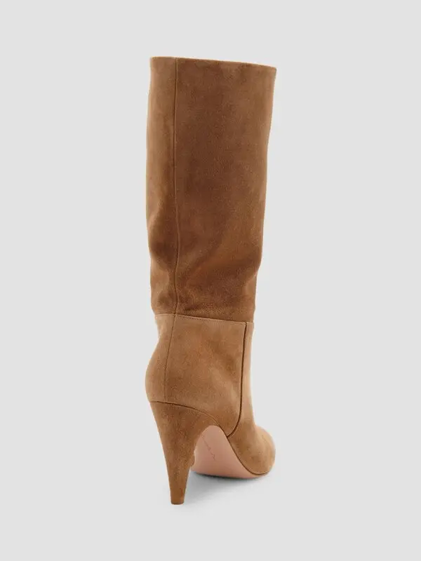 GIANVITO ROSSI 85mm Suede Stiletto Boots - Camel