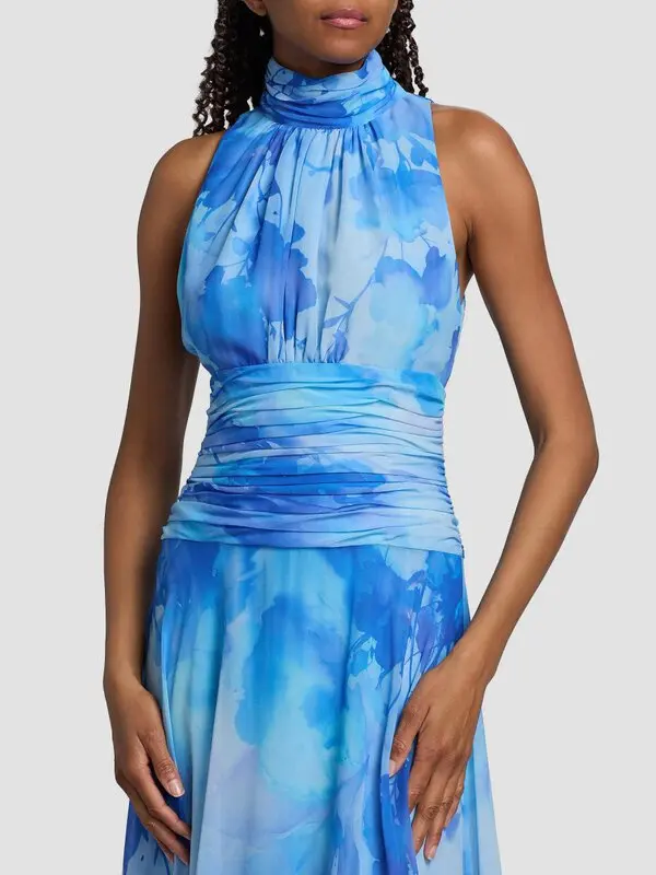 Rickie Freeman For Teri Jon Cloud Print Chiffon Gown