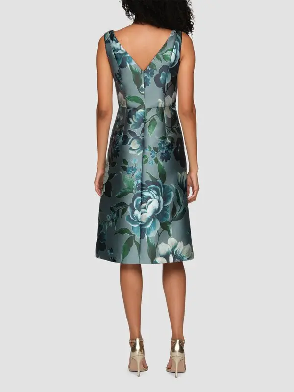 KAY UNGER Anatasia Peony Print Midi Dress