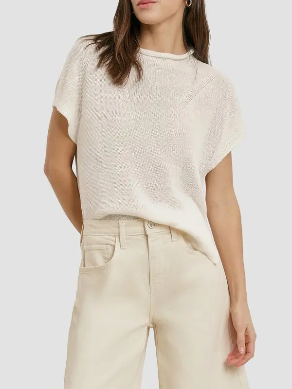 FAVORITE DAUGHTER The Stevie Linen Short-sleeve Sweater