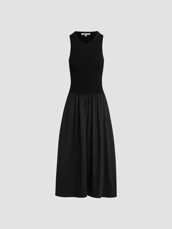 FAVORITE DAUGHTER The Lennon Ribbed Midi-dress - Black