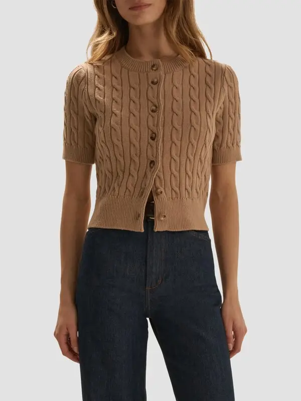 FAVORITE DAUGHTER The Cafe Cotton Short-sleeve Cardigan