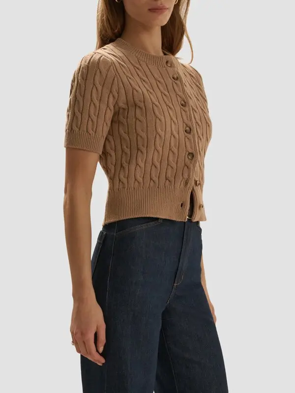 FAVORITE DAUGHTER The Cafe Cotton Short-sleeve Cardigan