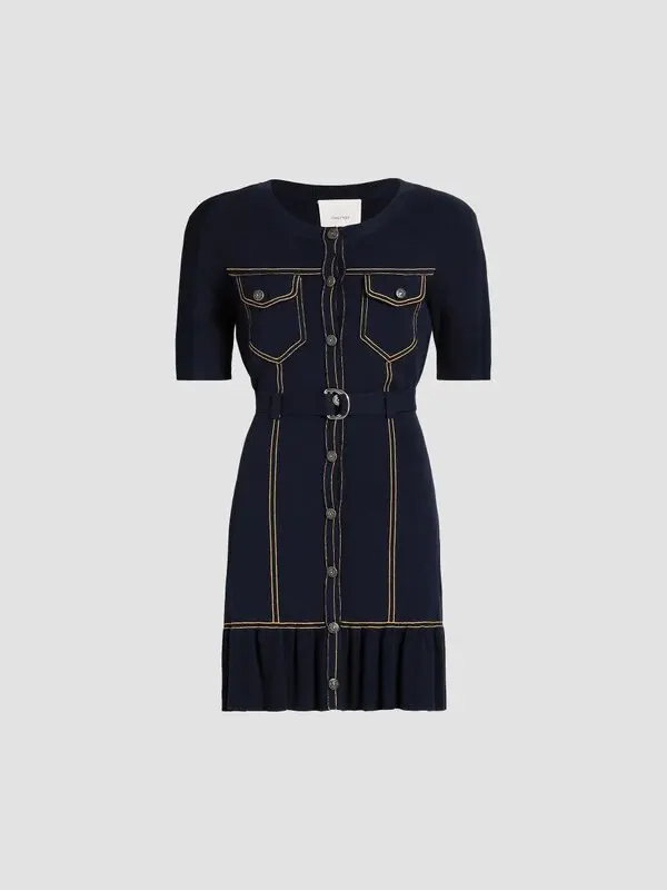 Cinq À Sept Elisha Belted Cardigan Minidress - Navy