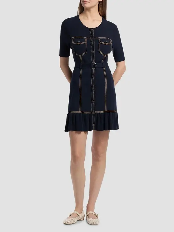 Cinq À Sept Elisha Belted Cardigan Minidress