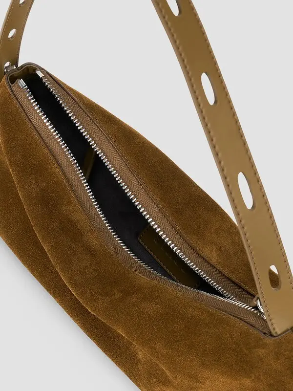 Staud Strada Suede Shoulder Bag - Cigar