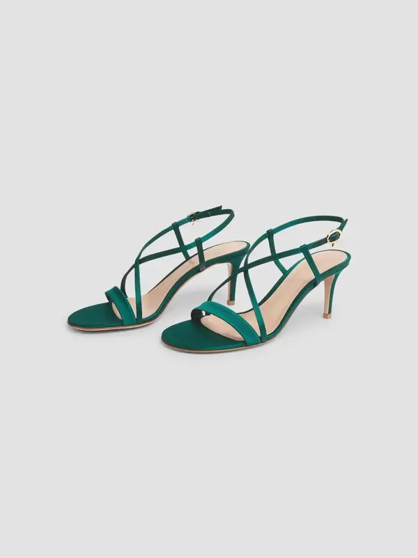 GIANVITO ROSSI 70mm Crepe Satin Sandals