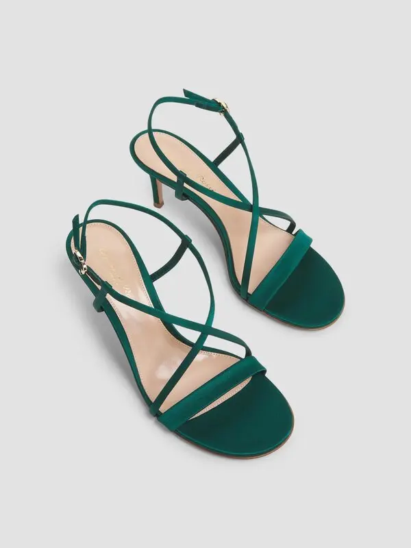 GIANVITO ROSSI 70mm Crepe Satin Sandals