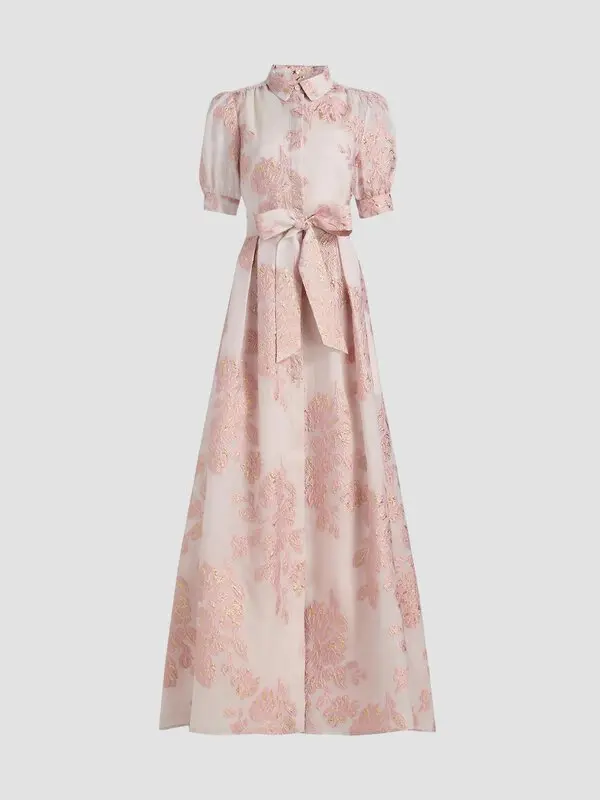 Rickie Freeman For Teri Jon Brocade Shirtwaist Gown