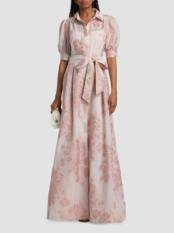 Rickie Freeman For Teri Jon Brocade Shirtwaist Gown