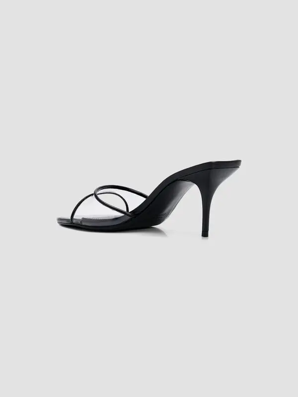 Schutz Elodie Vinyl 75mm Patent Leather Sandals - Transparent Black