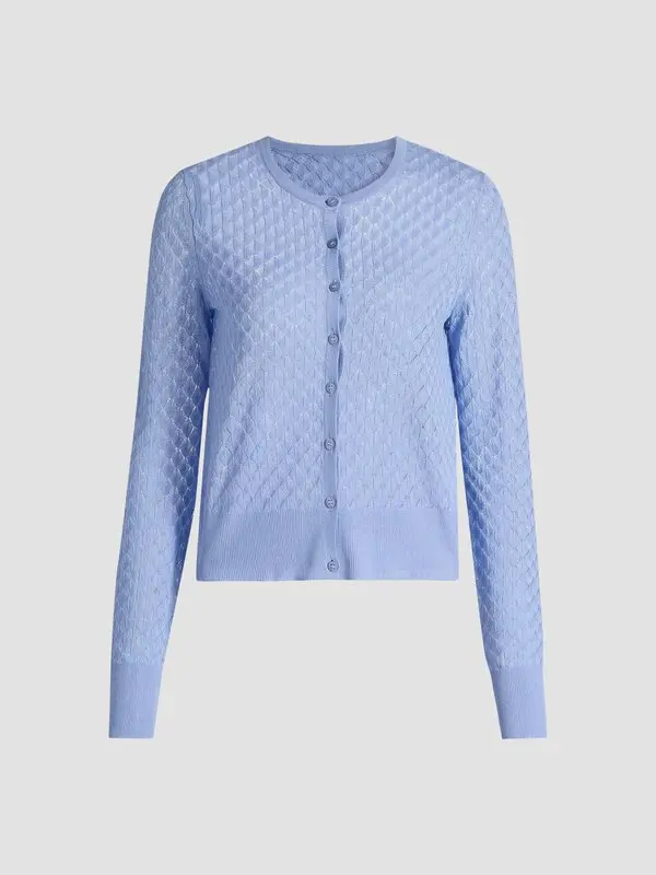 Lela Rose Pointelle-knit Cardigan