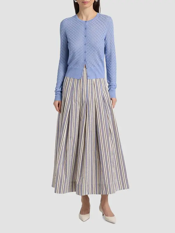 Lela Rose Pointelle-knit Cardigan