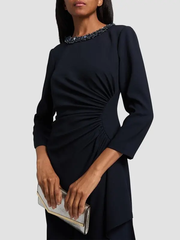 Rickie Freeman For Teri Jon Sequinned Crepe Sheath Knee-length Dress