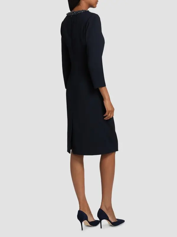 Rickie Freeman For Teri Jon Sequinned Crepe Sheath Knee-length Dress