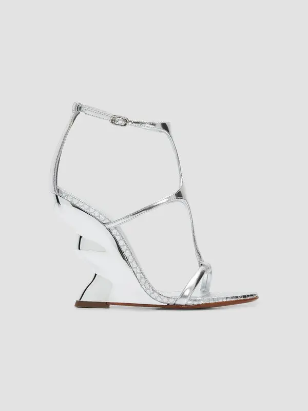 ALEXANDRE BIRMAN Boonie 100mm Leather Wedge-heel Sandals