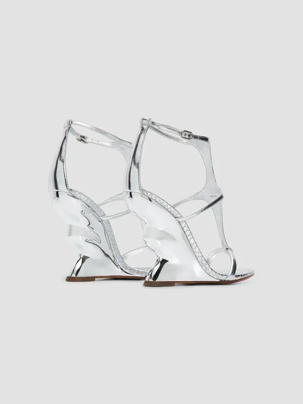ALEXANDRE BIRMAN Boonie 100mm Leather Wedge-heel Sandals