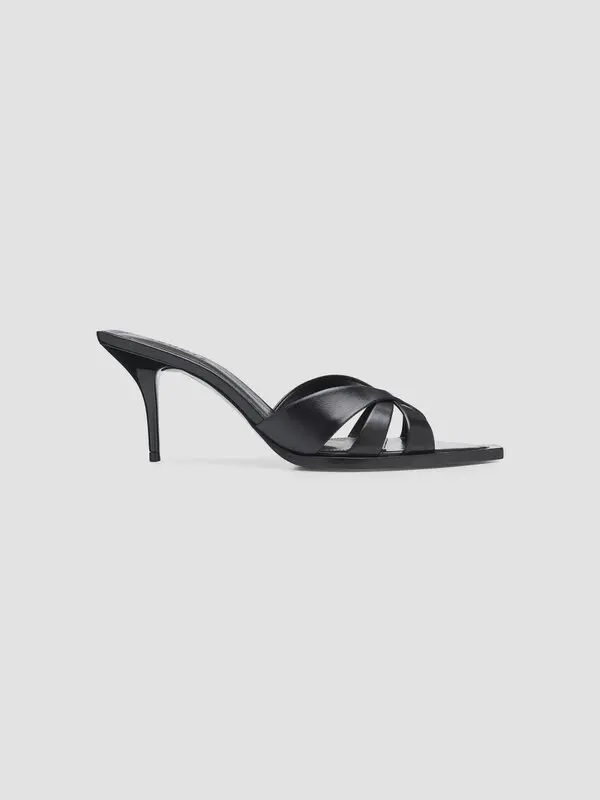 Schutz Keefa Leaf 75mm Leather Mules - Black