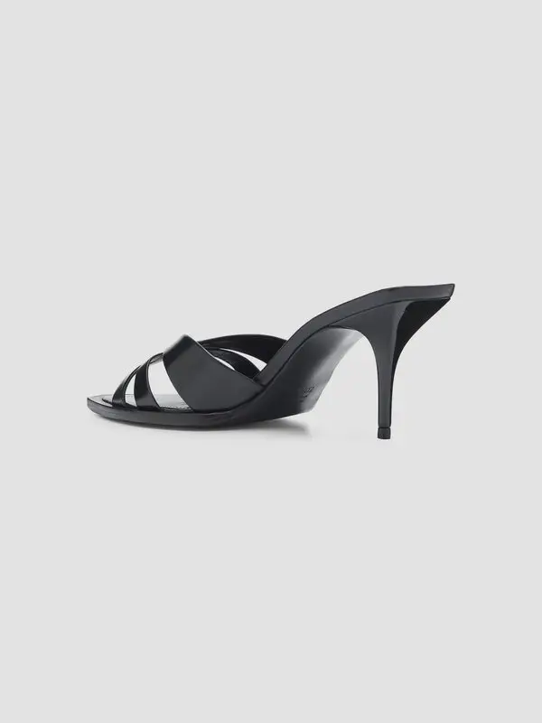 Schutz Keefa Leaf 75mm Leather Mules - Black