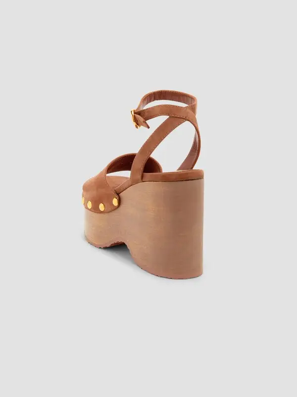GIANVITO ROSSI 45mm Suede Platform Sandals - Praline