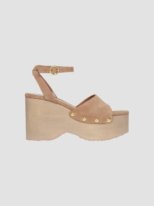 GIANVITO ROSSI 45mm Suede Platform Sandals - Praline