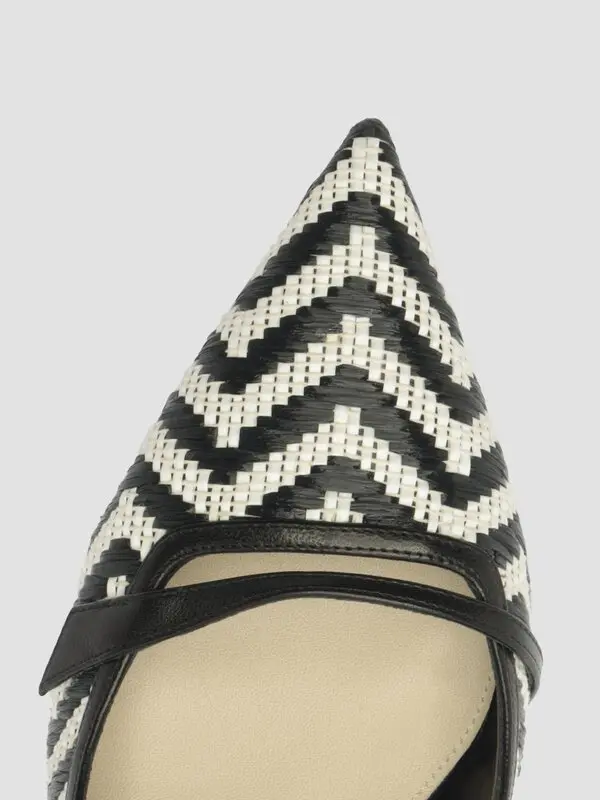 ALEXANDRE BIRMAN Tita 85mm Zigzag Raffia Slingback Pumps