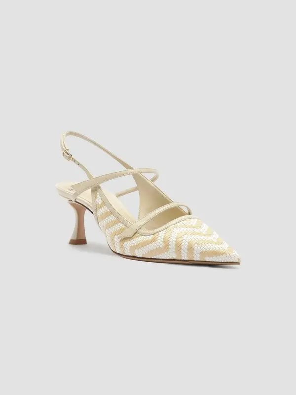 ALEXANDRE BIRMAN Tita 60mm Raffia-leather Slingback Pumps