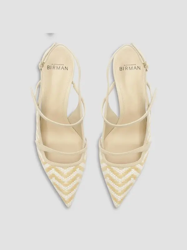 ALEXANDRE BIRMAN Tita 60mm Raffia-leather Slingback Pumps
