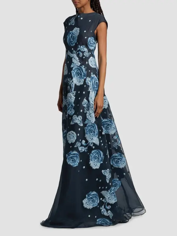 Rickie Freeman For Teri Jon Organza Jacquard Gown