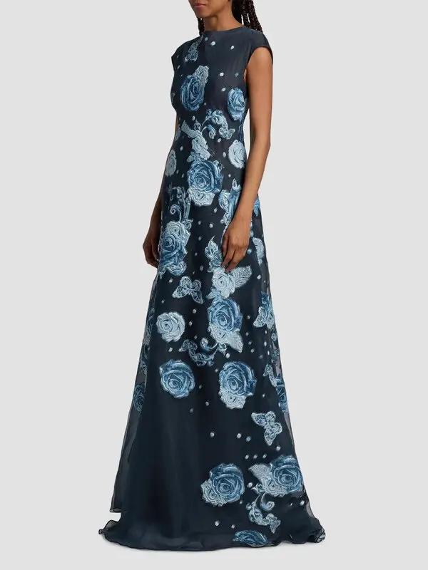 Rickie Freeman For Teri Jon Organza Jacquard Gown