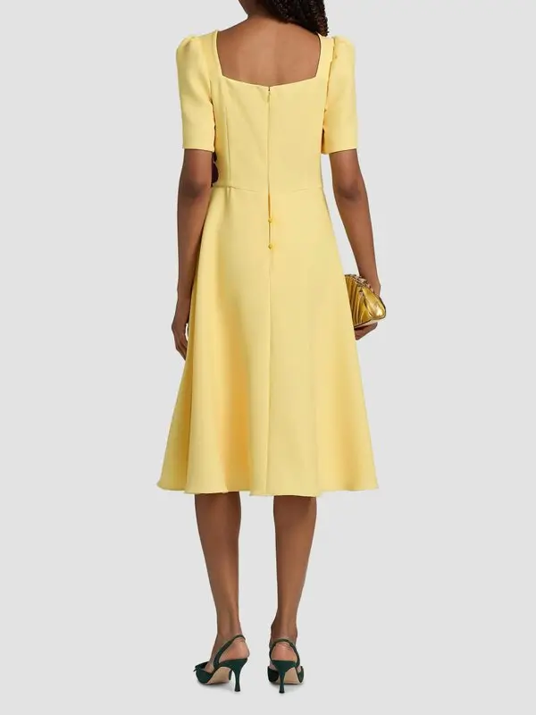 Rickie Freeman For Teri Jon Flower Scuba A-line Midi-dress