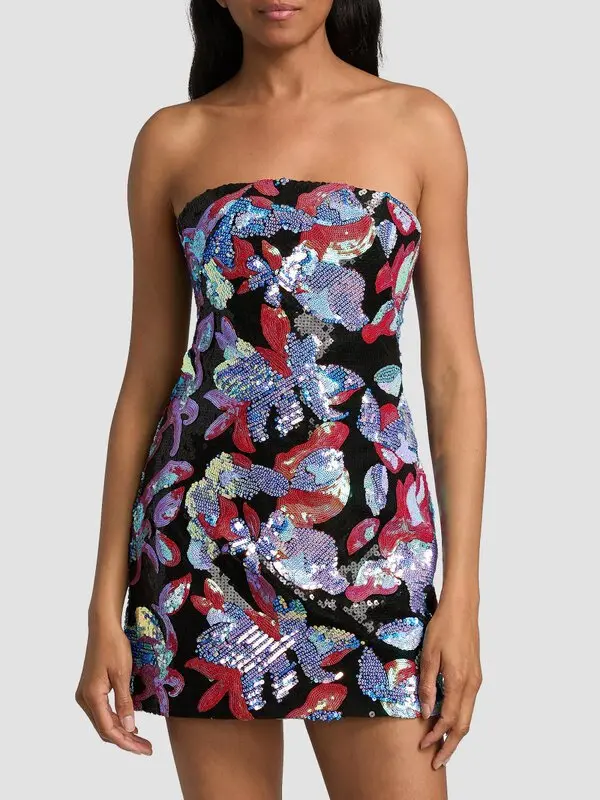 16Arlington Lights On Stell Regular Fit Sequined Minidress