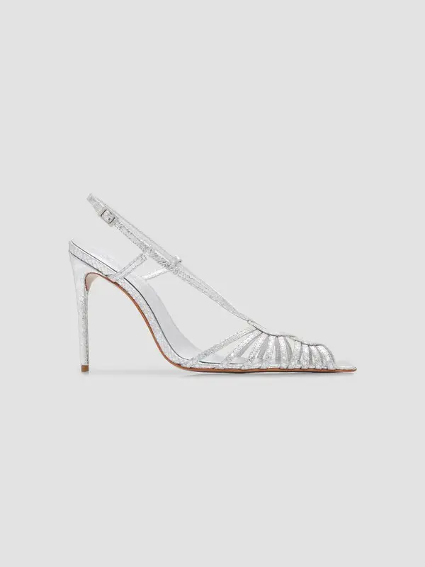 Schutz Seraphine 110mm Snakeskin-embossed Leather Peep-toe Sandals