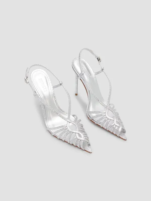 Schutz Seraphine 110mm Snakeskin-embossed Leather Peep-toe Sandals