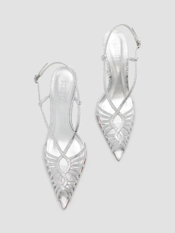 Schutz Seraphine 110mm Snakeskin-embossed Leather Peep-toe Sandals