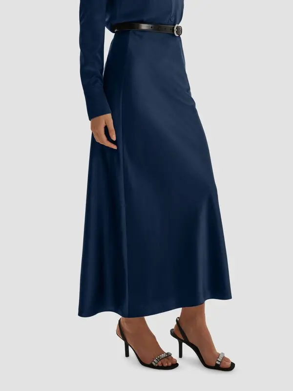 FAVORITE DAUGHTER The Favorite Silk-blend Satin Midi Skirt