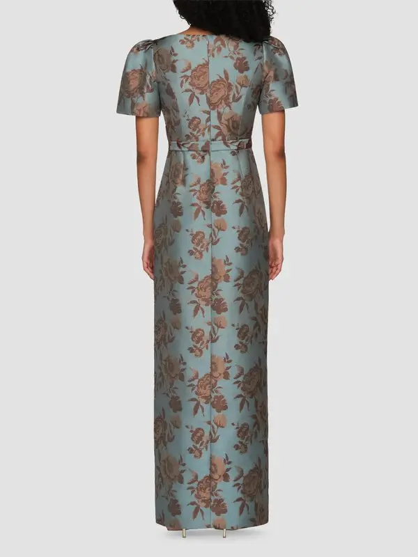 KAY UNGER Esmerelda Floral Jacqaurd Gown