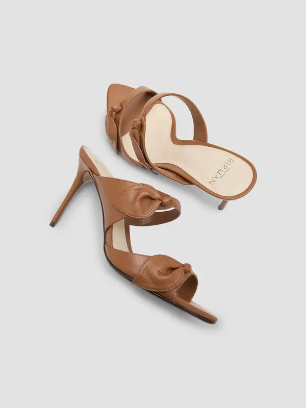 ALEXANDRE BIRMAN Magnolia 85mm Leather Mules - Espresso