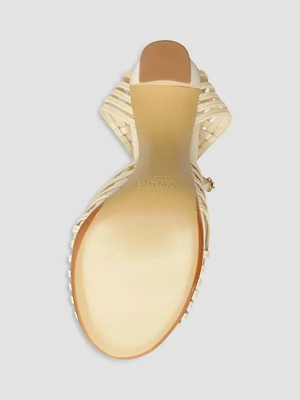 ALEXANDRE BIRMAN Lilian 90mm Woven Leather Block Heel Sandals
