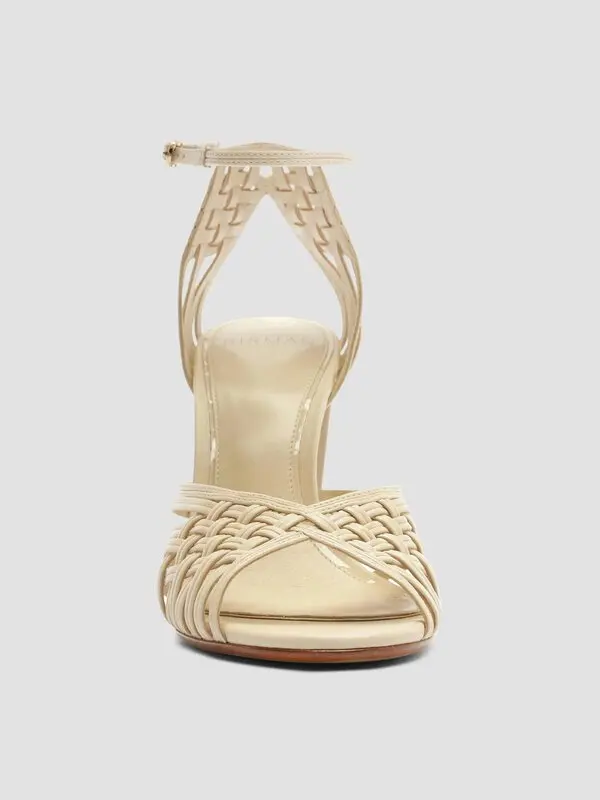 ALEXANDRE BIRMAN Lilian 90mm Woven Leather Block Heel Sandals