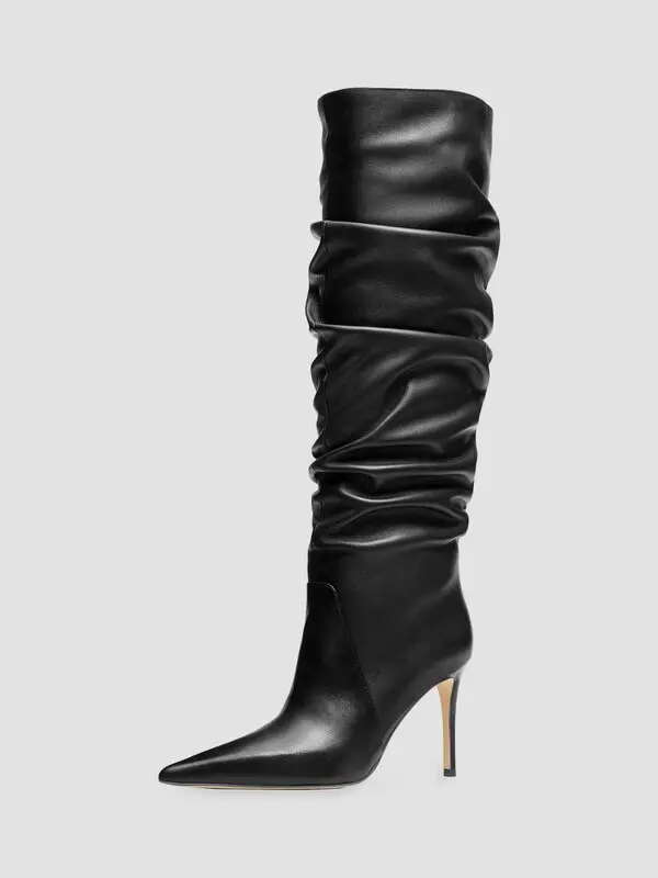 Michael Kors Dawn 90mm Leather Knee-high Slouch Boots