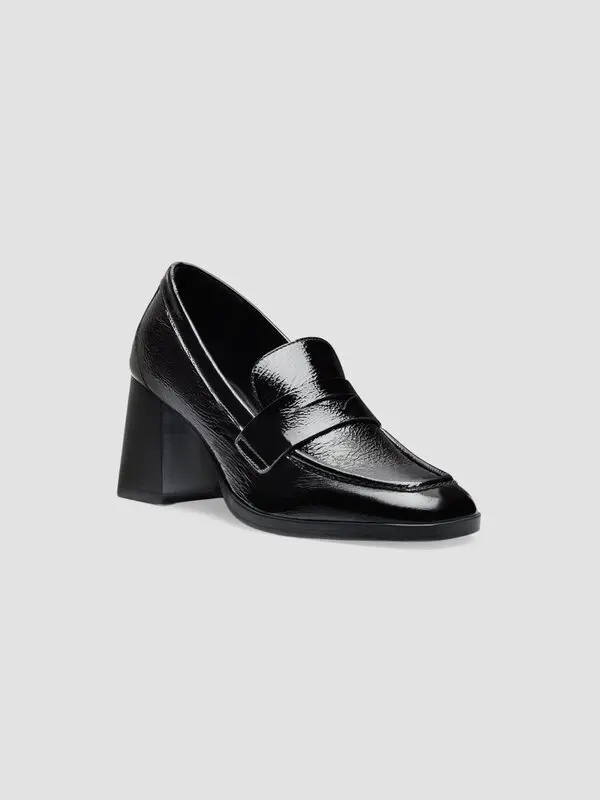 STUART WEITZMAN Vera 70mm Crinkled Patent Leather Loafer Pumps