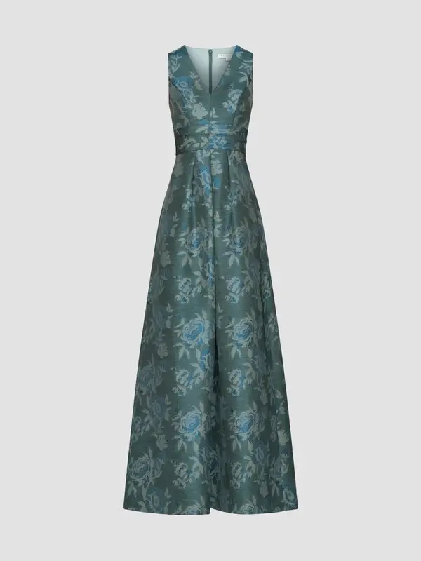KAY UNGER Cameron Floral A-line Gown