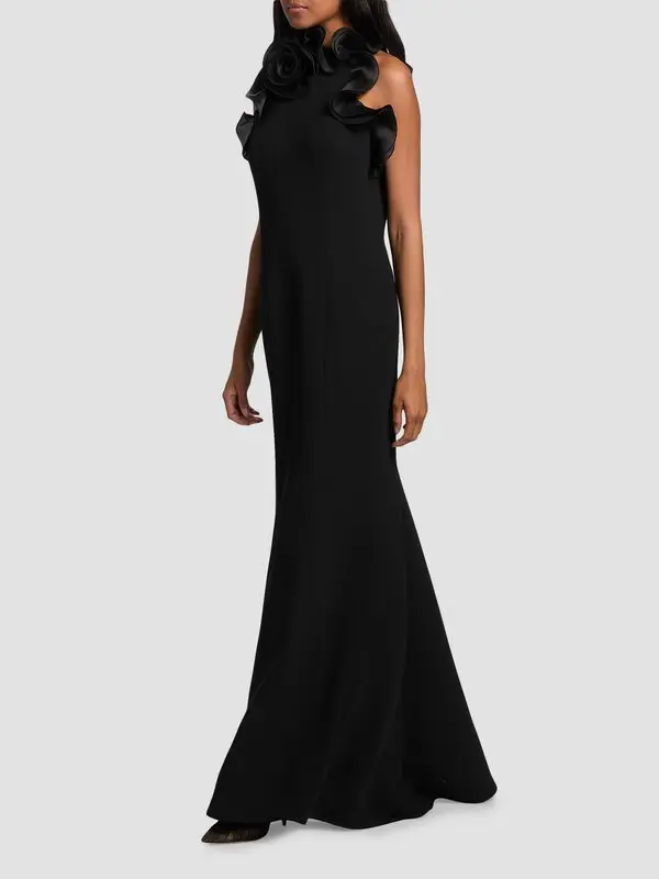Rickie Freeman For Teri Jon Rosette Ruffled Gown