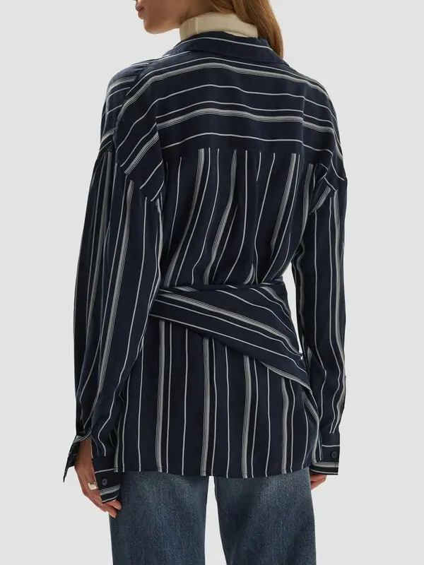 FAVORITE DAUGHTER The Positano Wrap Shirt - Midnight Grey
