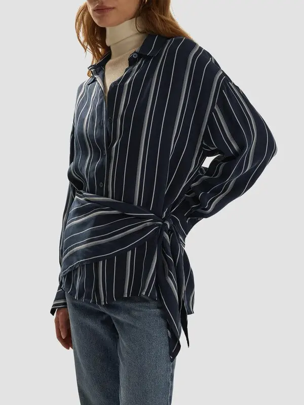 FAVORITE DAUGHTER The Positano Wrap Shirt - Midnight Grey