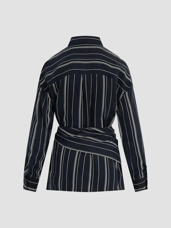 FAVORITE DAUGHTER The Positano Wrap Shirt - Midnight Grey