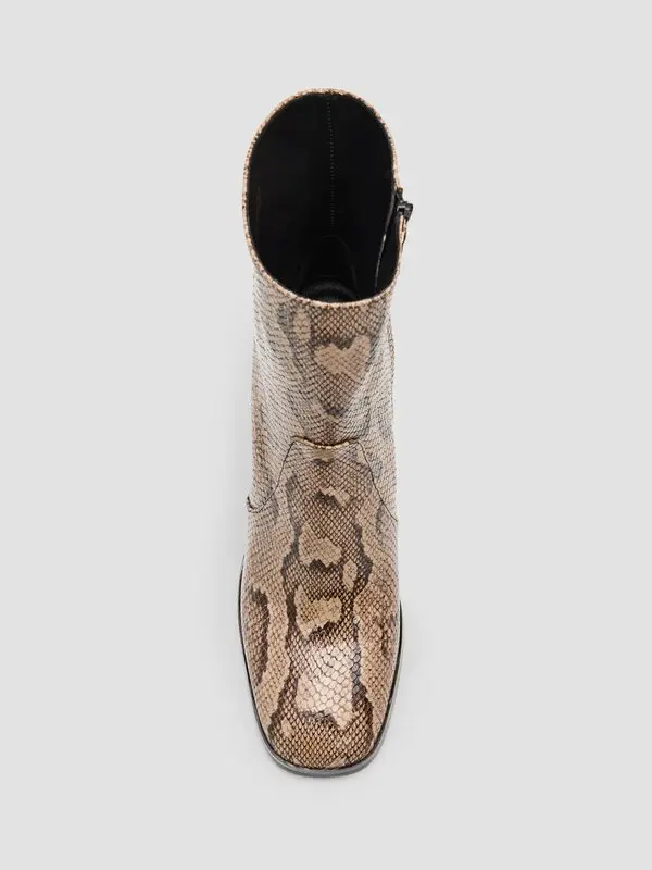 STUART WEITZMAN Vera Zip Snake-embossed Leather Booties