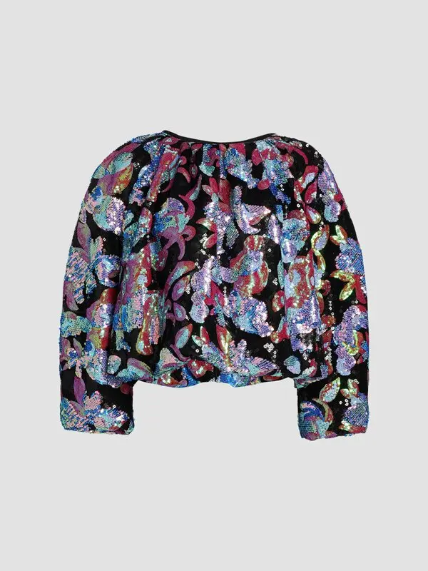 16Arlington Lights On Relaxed Fit Sequined Polin Top - Multi