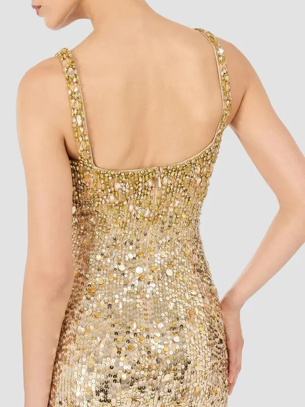 Jenny Packham Mirabeau Embellished Sleeveless Column Gown - Illusion